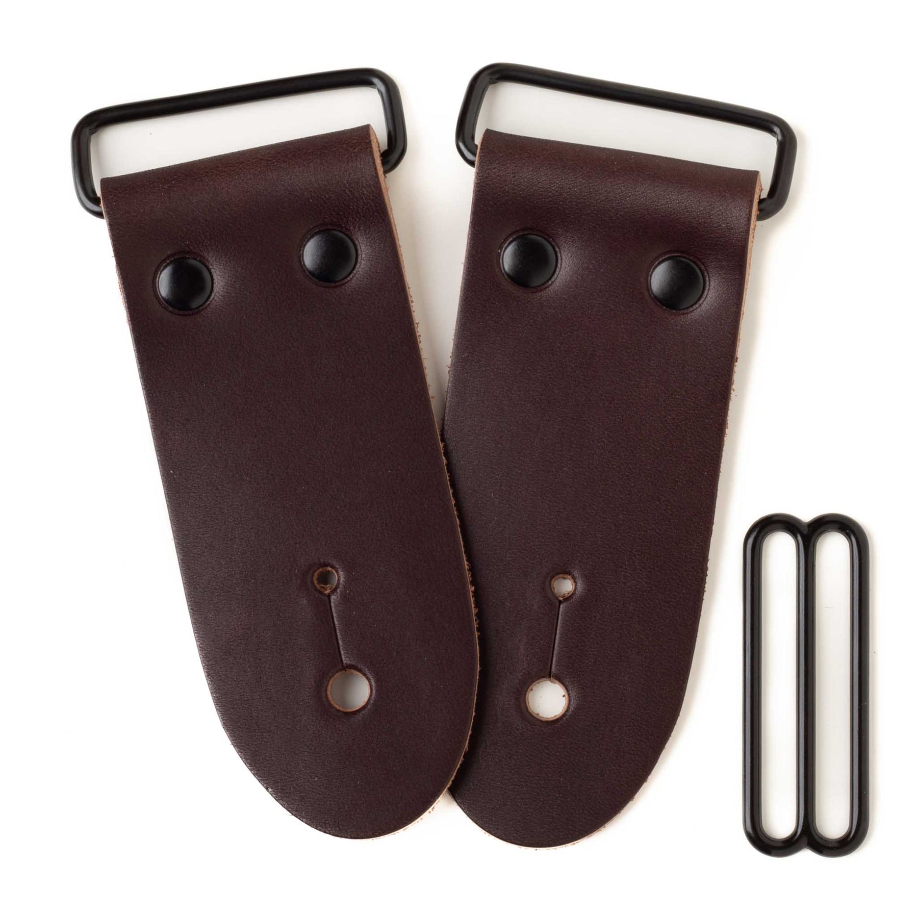 2-Inch Premium Brown Leather Guitar Strap Parts Kits in 4 Hardware ...